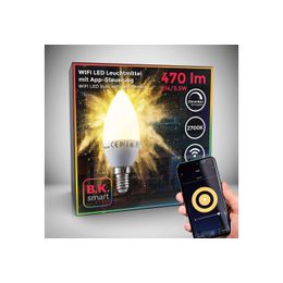 B.K.LICHT LED-Leuchtmittel, E14, 1 St., Warmweiß, Smart Home LED-Lampe, RGB, WiFi, App-Steuerung, dimmbar, weiß