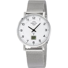 MASTER TIME Funkuhr Advanced, MTLS-10740-12M, Armbanduhr, Quarzuhr, Damenuhr, Datum, silberfarben