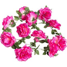 Kunstblume Rosengirlande Rose, Botanic-Haus, Höhe 180 cm, rosa