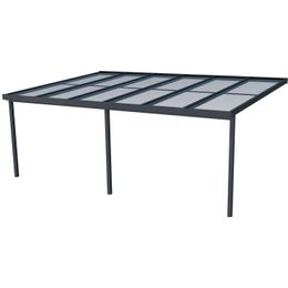 Gutta Terrassendach Premium, BxT: 611x406 cm, Bedachung Dachplatten, BxT: 611x406 cm, Dach Sicherheitsglas klar, grau