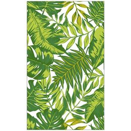 Fensterfolie Look Palm Leaves green, MySpotti, halbtransparent, glatt, 60 x 100 cm, statisch haftend, grün|weiß