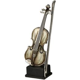 AMBIENTE HAUS Dekofigur Geige Figur L (1 St), silberfarben