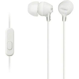 Sony MDR-EX15AP In-Ear-Kopfhörer (Rauschunterdrückung, mit Fernbedienung), weiß