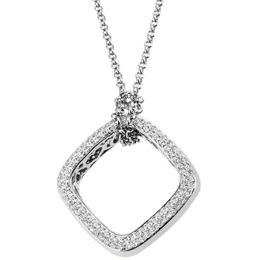 Firetti Kette mit Anhänger Schmuck Geschenk Silber 925 Halsschmuck Halskette Ankerkette, mit Zirkonia (synth), silberfarben|weiß