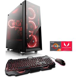 CSL Levitas T8112 Gaming-PC (AMD Ryzen 3 3200G, Radeon Vega 8, 16 GB RAM, 1000 GB SSD, Luftkühlung), schwarz
