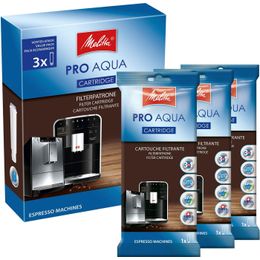 Melitta Wasserfilter 3-er Pro Aqua, Zubehör für Alle Kaffeevollautomaten mit Claris System: Caffeo Solo, Barista T, Barista TS, Avanza, beige