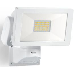 Steinel LED Wandstrahler LS 300 WS, LED fest integriert, Neutralweiß, 4000K,UV-beständig,Flutlicht-Außenstrahler für Hof, Garage, Garten, weiß