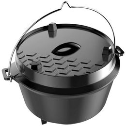 Tepro Grilltopf Dutch Oven L, Gusseisen, 12 Liter, schwarz