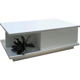 Places of Style Couchtisch Piano, UV lackiert, Wohnzimmer Tisch mit Schublade inkl. Soft-Close Funktion, weiß