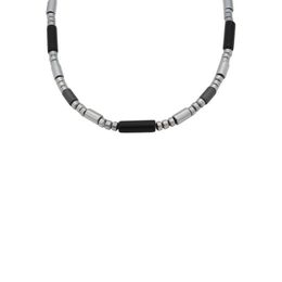 Firetti Collier Schmuck Geschenk Halsschmuck Halskette Steinkette Edelstein Hämatit, Made in Germany - mit Onyx, Hämatit, grau|schwarz|silberfarben
