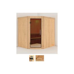 Karibu Sauna Stine, BxTxH: 196 x 170 x 198 cm, 68 mm, (Set) ohne Ofen, beige