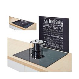 zeller Present Herdblende-/Abdeckplatte Kitchen Rules, ESG-Sicherheitsglas, (1 tlg), schwarz