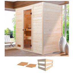 Weka Sauna Valida 2, BxTxH: 189 x 139 x 203,5 cm, 38 mm, ohne Ofen, beige