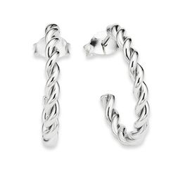 Bruno Banani Paar Creolen Schmuck Geschenk Silber 925 Ohrschmuck Ohrringe, silberfarben