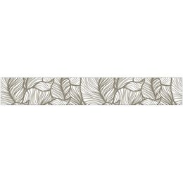 Fensterfolie Look Leaves beige, MySpotti, halbtransparent, glatt, 200 x 30 cm, statisch haftend, beige