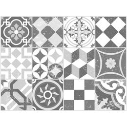 Platzset, Mosaik, grau, contento, (Set, 4-St), für innen und außen geeignet, wasserabweisend, grau