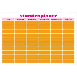 MySpotti Wandsticker Memo Kids Stundenplaner pink-orange (1 St), mit Whiteboard-Oberfläche, orange