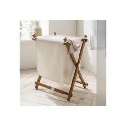 Destiny Wäschesack SPA & LIVING, Wäschesammler mit Holzgestell 41,5 x 32 x 54 cm, Teak, beige