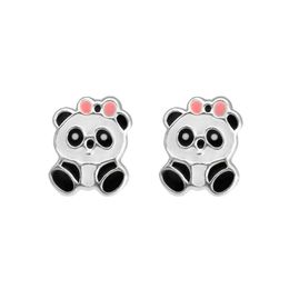 Firetti Paar Ohrstecker Schmuck Geschenk Silber 925 Ohrschmuck Pandabär, rosa|schwarz|silberfarben|weiß