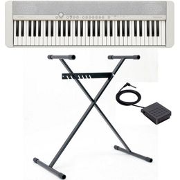 Casio Home-Keyboard Piano-Keyboard-Set CT-S1WESET (Set, inkl. Keyboardständer, Sustainpedal und Netzteil), ideal für Piano-Einsteiger und Klanggourmets;, weiß