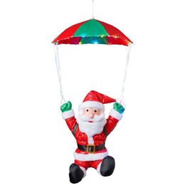 Bonetti LED Dekofigur Weihnachtsmann mit Fallschirm, Timerfunktion, LED fest integriert, Weihnachtsdeko aussen, bunt