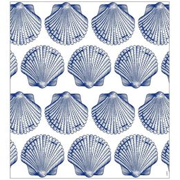 Fensterfolie Look Shells blue, MySpotti, halbtransparent, glatt, 90 x 100 cm, statisch haftend, blau|weiß