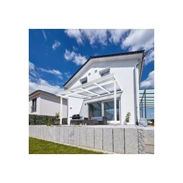 Gutta Terrassendach Premium, BxT: 410,2x306 cm, Bedachung Doppelstegplatten, BxT: 410x306 cm, Dach Polycarbonat klar, weiß