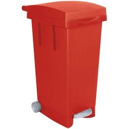 Mülleimer, BxTxH 370 x 510 x 790 mm, Inhalt 80 Liter, rot, 2 Stk, rot|silberfarben