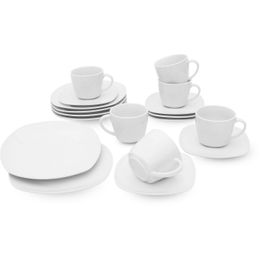 Retsch Arzberg Kaffeeservice Geschirr-Set, Service Fino (18-tlg), 6 Personen, Porzellan, 18 Teile, für 6 Personen, weiß