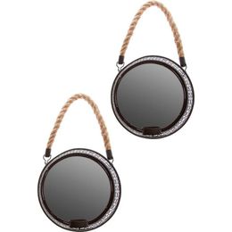 MyFlair Möbel & Accessoires Spiegelwandblaker Anandi, schwarz (Set, 2-St), Landhaus, rund, schwarz