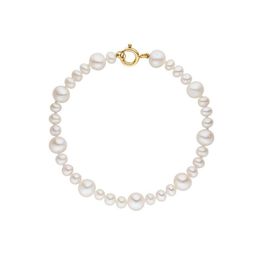 Firetti Perlenarmband Schmuck Geschenk Gold 375 Armschmuck Armkette Perle, Made in Germany - mit Süßwasserzuchtperle, gelb|goldfarben|weiß