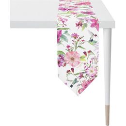 Apelt Tischband 7305 SUMMERTIME, Sommerdeko, Sommer (1-tlg), Digitaldruck, grün|rosa|weiß