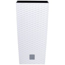 Prosperplast Pflanzkübel Rato square, BxTxH: 32,5x32,5x61 cm, weiß