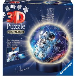 Ravensburger Puzzleball Nachtlicht Astronauten im Weltall, 72 Puzzleteile, mit Leuchtsockel inkl. LEDs; FSC® - schützt Wald - weltweit, bunt