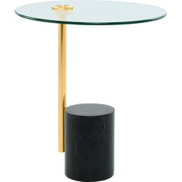 Kayoom Beistelltisch Beistelltisch Rosario 525, Tischgestell in Metall-Marmor-Kombination, Sockel Ø 17 cm, schwarz