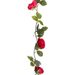 Kunstblume Rosengirlande Rose, Botanic-Haus, Höhe 150 cm, rot
