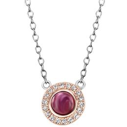 Firetti Kette mit Anhänger Schmuck Geschenk Silber 925 Halsschmuck Halskette Ankerkette, mit Turmalin, Zirkonia (synth), goldfarben|rosa|silberfarben|weiß