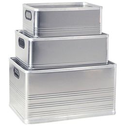 Aufbewahrungsbox B (Set, 3 St), 29 l, 50 l und 79 l, silberfarben