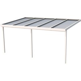 Gutta Terrassendach Premium, BxT: 510x306 cm, Bedachung Doppelstegplatten, BxT: 510x306 cm, Dach Polycarbonat klar, weiß