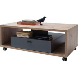 MCA furniture Couchtisch Lizzano, Landhausstil, Wohnzimmertisch bis 50 Kg belastbar, Tisch 115 cm breit, braun|grau