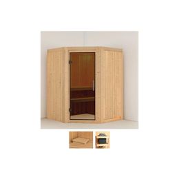 Karibu Sauna Liva, BxTxH: 151 x 151 x 198 cm, 68 mm, (Set) ohne Ofen, beige