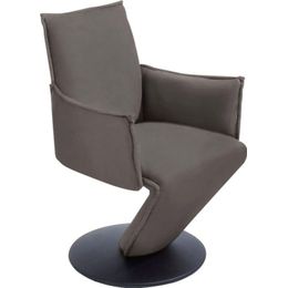 K+w Komfort & Wohnen K+W Komfort & Wohnen Drehstuhl Drive, Sessel mit federnder Sitzschale, Drehteller in Metall schwarz Struktur, grau