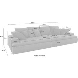 Mr. Couch Big-Sofa, wahlweise mit Kaltschaum (140kg Belastung/Sitz) und AquaClean-Stoff, blau|grau