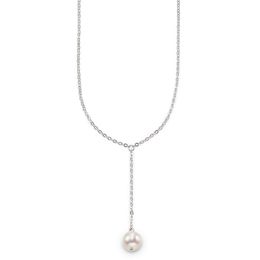 Bruno Banani Kette ohne Anhänger Schmuck Geschenk Silber 925 Halsschmuck Halskette Ankerkette Perle, mit Süßwasserzuchtperle, silberfarben|weiß