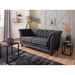 Home Affaire Chesterfield-Sofa Dover, aufwändige Knopfheftung in Chesterfield-Optik, schwarz