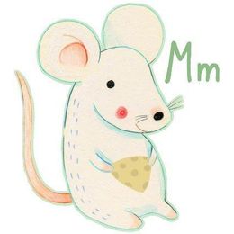 Wall-Art Wandtattoo Maus Mouse Buchstabe M (1 St), bunt
