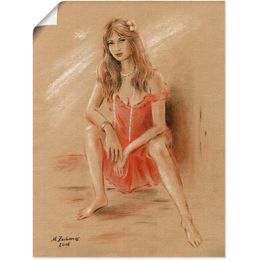Artland Wandbild Sehnsucht - Erotik Frauen, Frau (1 St), als Alubild, Leinwandbild, Wandaufkleber oder Poster in versch. Größen, beige