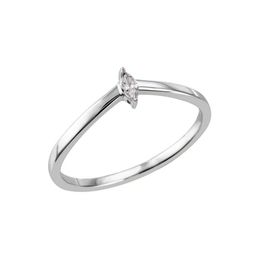 Firetti Fingerring Schmuck Geschenk Silber 925 Silberring Ring Navette gefasst glitzernd, mit Zirkonia (synth), silberfarben|weiß