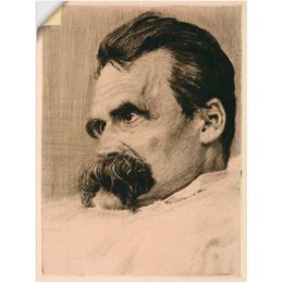 Artland Wandbild Friedrich Nietzsche. 1899, Menschen (1 St), als Leinwandbild, Wandaufkleber oder Poster in versch. Größen, beige
