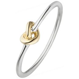 Jobo Fingerring Knoten, 925 Silber bicolor vergoldet, goldfarben|silberfarben